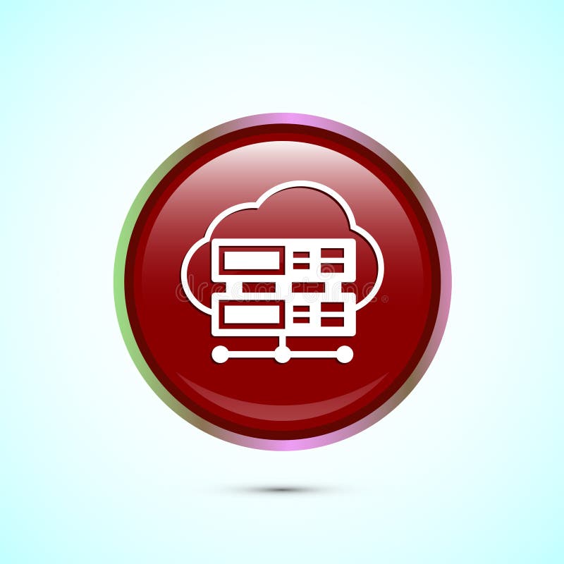 Data Center Icon Design Illustration. Computer Server Vector Icon, Red ...