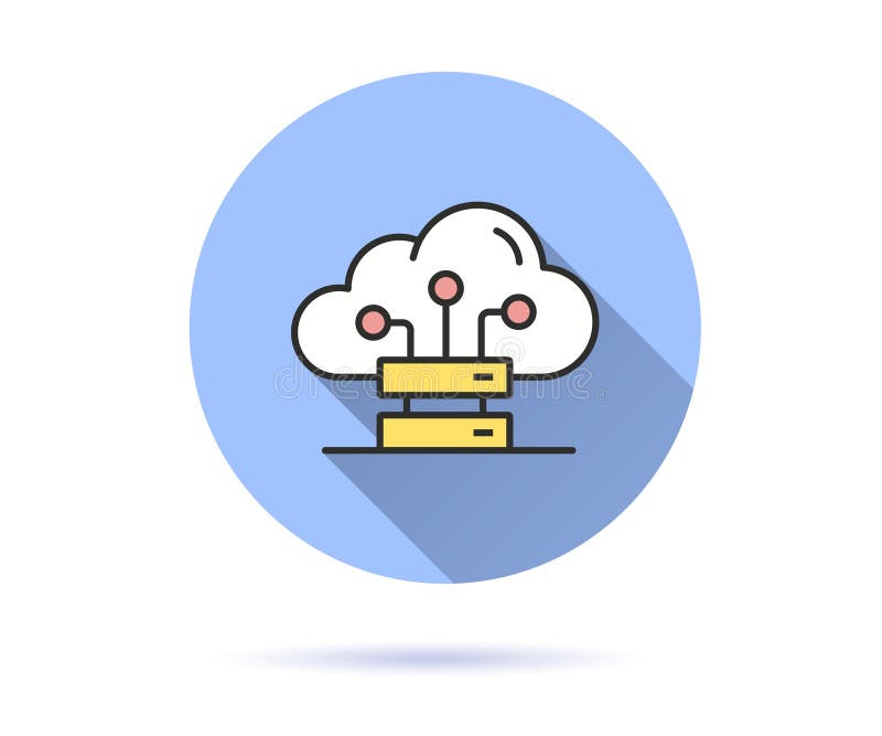 Data Center Icon with Long Shadow for Graphic and Web Design. Stock ...
