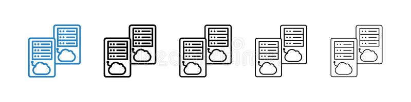Data Center Icon Vector Set on White Background Stock Vector ...