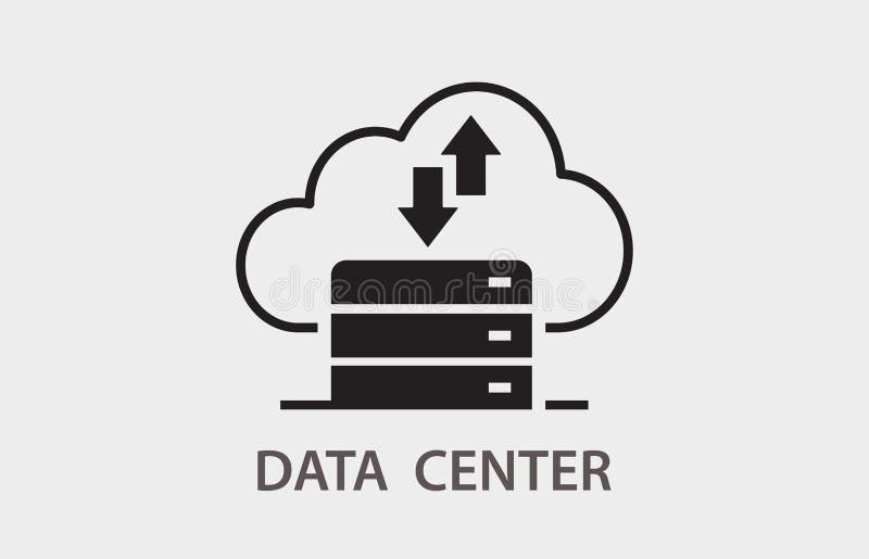 Data Center Icon on White Background. Vector Illustration. Stock Vector ...