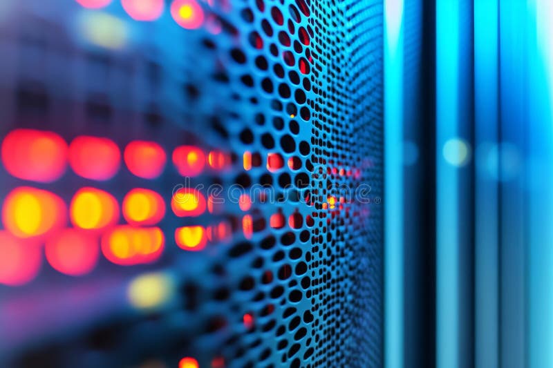 Data Center Illuminated Night Rows Lit Server Racks Operation Stock ...