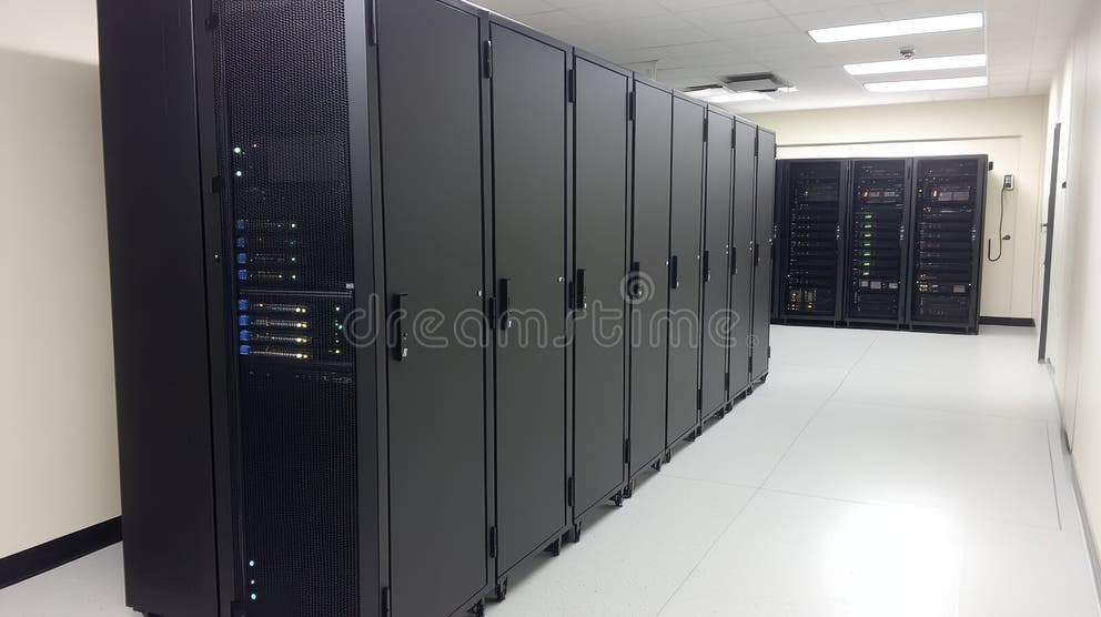 Data Center Infrastructure Servers in Rows Stock Image - Image of ...