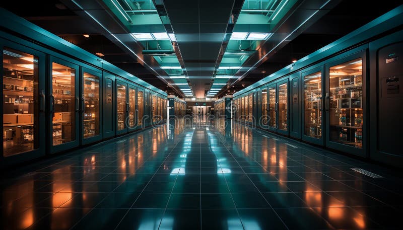 Data center interior stock image. Image of industry - 308090319