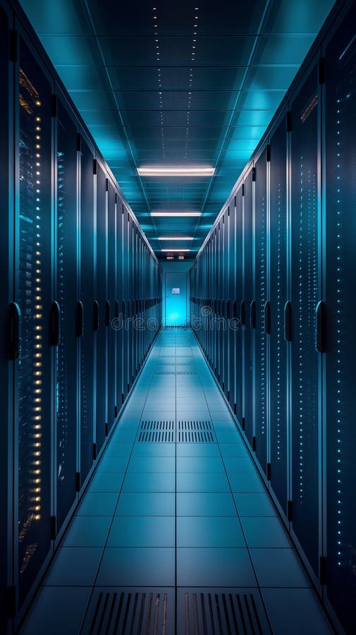 Data Center Interior with Rows of Servers and Advanced Cooling Systems ... Data Center Interior with Rows of Servers and Advanced Cooling Systems ...