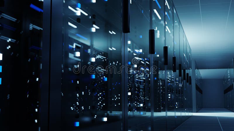 Data Center or Internet Server, 3d Rendering Stock Illustration ...