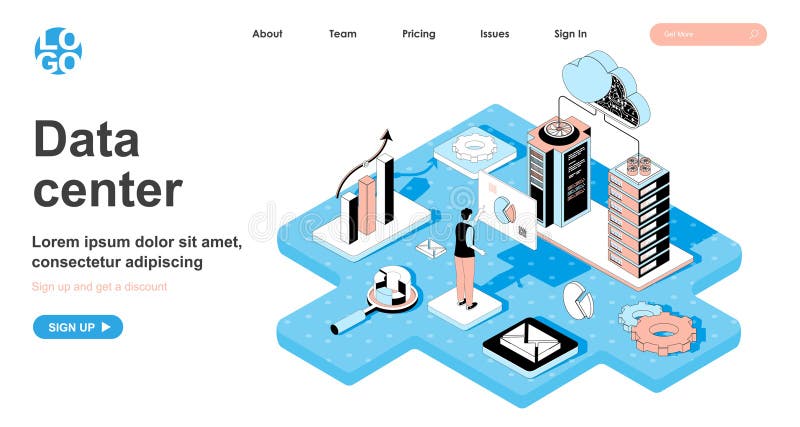 Data Center Isometric Concept. Cloud Storage and Computing Technology ... Data Center Isometric Concept. Cloud Storage and Computing Technology ...