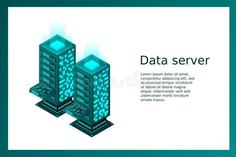 Data Center Isometric, Database and Cloud Data Storage Concept, Server Room, Cloud Computing ...