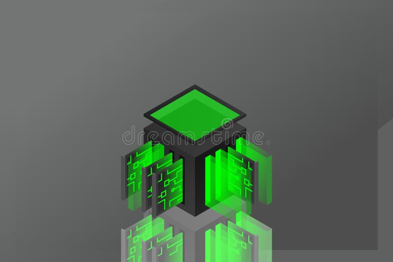 Data Center Isometric Icon, Database and Cloud Data Storage Concept ...