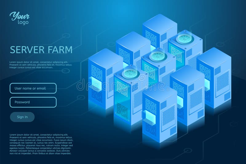 Data Center Isometric Vector Illustration. Concept of Web Hosting ...