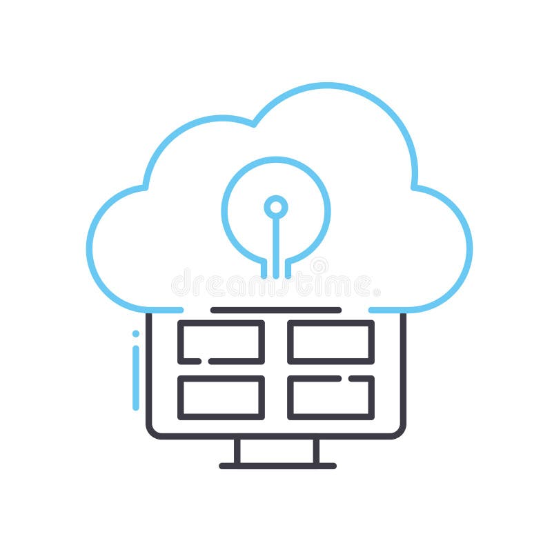 Data Center Line Icon, Outline Symbol, Vector Illustration, Concept ...
