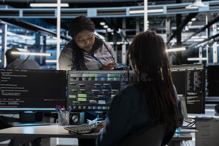 Data Center Manager Supervising Engineer Setting Up Machine Learning Systems Stock Photo - Image ...