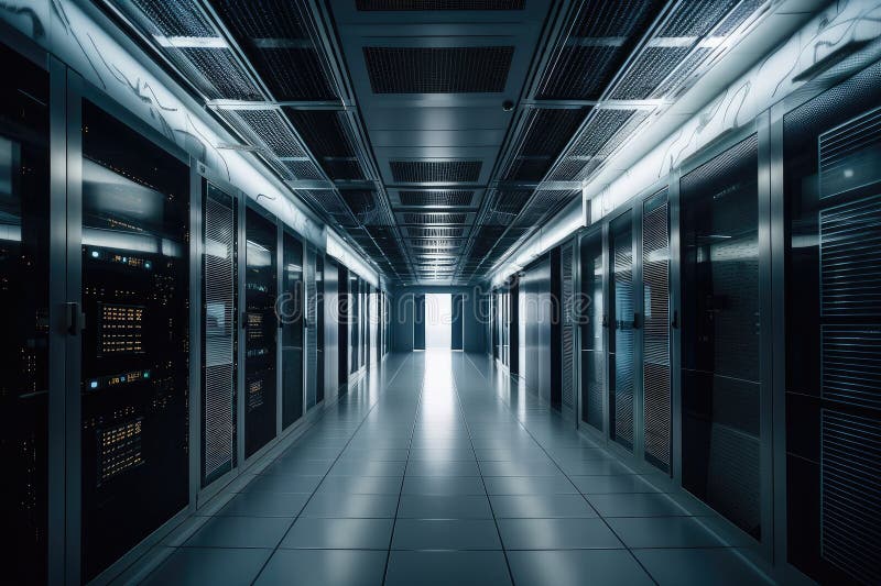 Data Center with Modern Architecture, Featuring Sleek and Clean Design ...