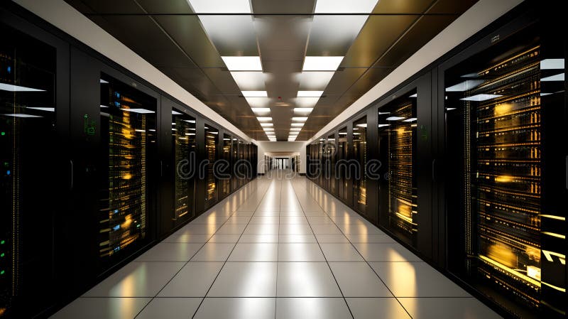 Data Center, Modern Data Room Filled with Servers Stock Image - Image ...