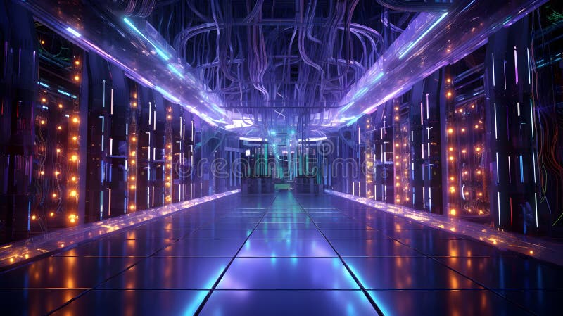 Data Center, Modern Data Room Filled with Servers Stock Photo - Image ...