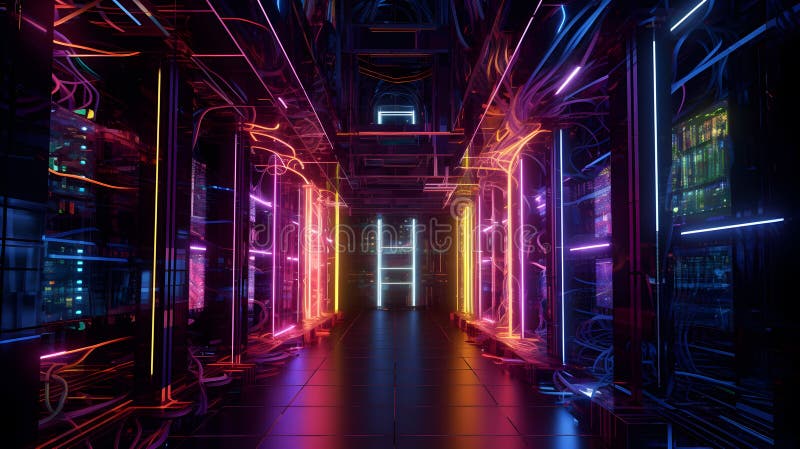 Data Center, Modern Data Room Filled with Servers Stock Photo - Image ...