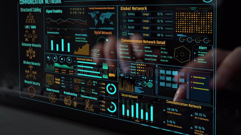 Data Center Network Monitoring Dashboard for Performance Insights Thunk Stock Footage - Video of ...