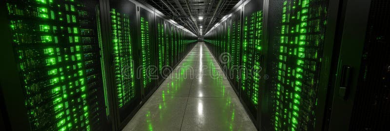 Data Center Multiple Rows Operational Server Racks. Modern ...