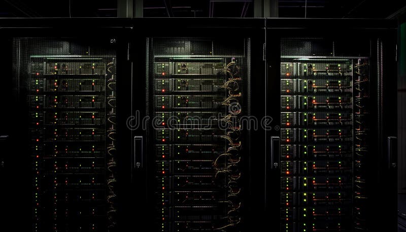 Data Center with Multiple Server Racks Stock Image - Image of system ...