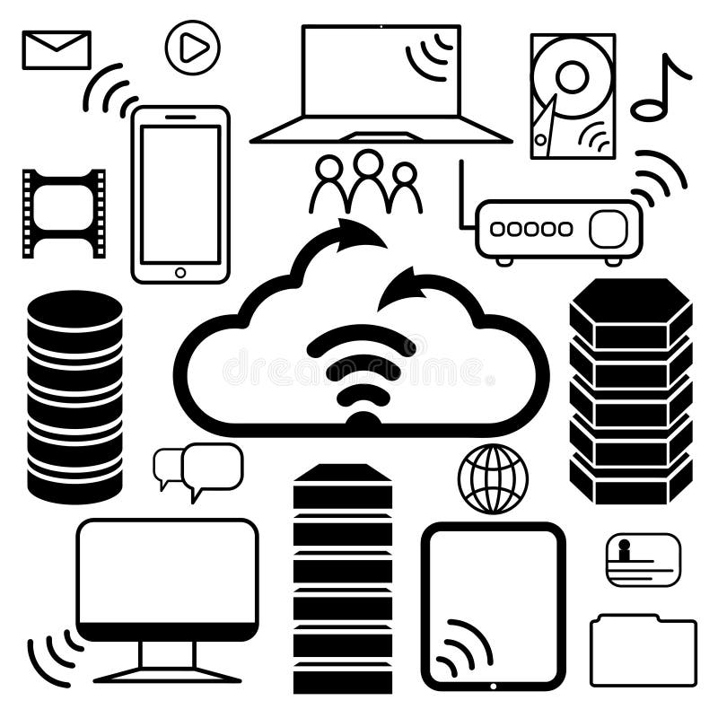 Data Center and Network Elements Vector Icons Stock Vector ...