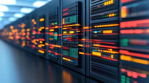 Data Center Network, High-Speed Data Transfer Stock Photo - Image of ...