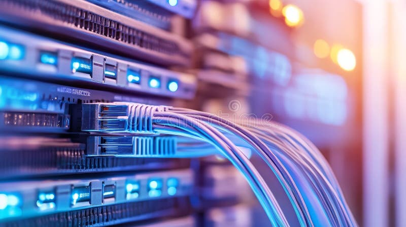 Data Center Network Organized Cables Connecting Servers in a Modern ...