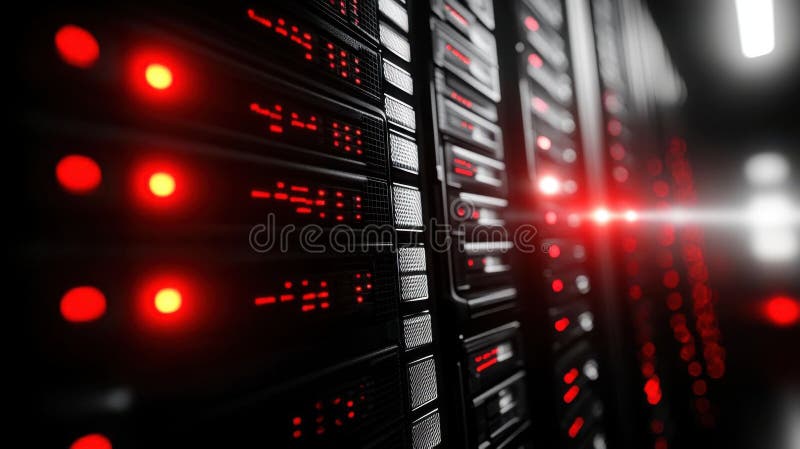 Data Center Network, Server Room Power Stock Image - Image of ...
