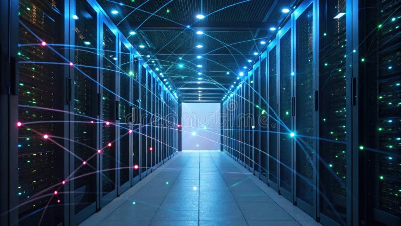 Data Center Network Server Room Technology Infrastructure Stock ...