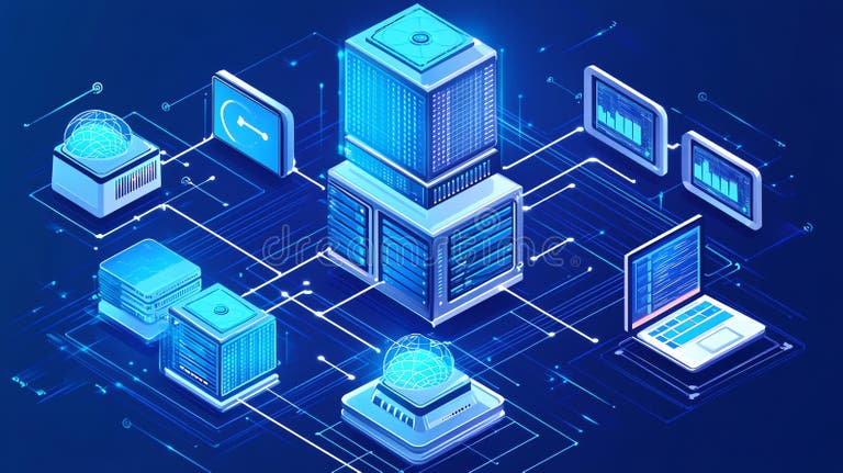 Data Center Network Visualization Technology Stock Illustration ...