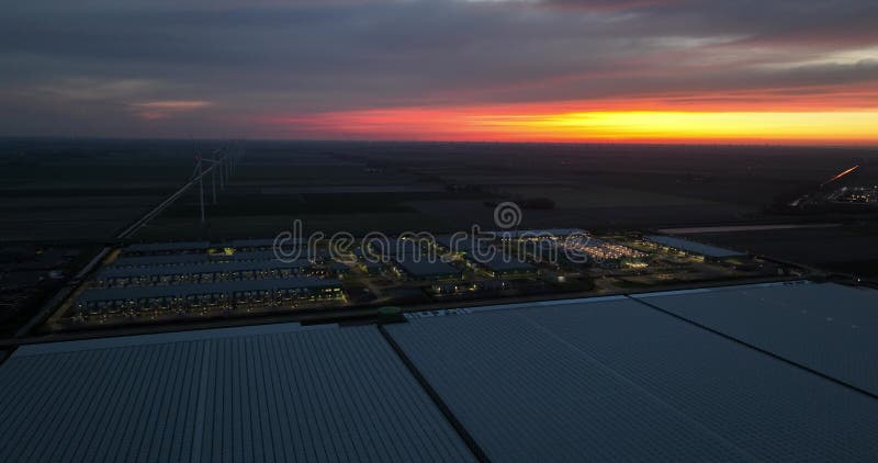 Data Center at Night in Hollandse Kroon, Middenmeer, the Netherlands at ...