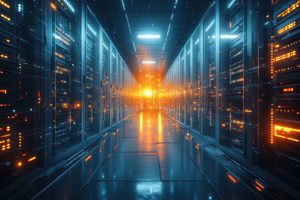 Data Center Operations Modern Facility Digital Content High-tech ...