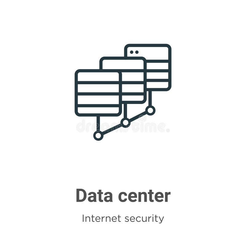 Data Center Outline Vector Icon. Thin Line Black Data Center Icon, Flat ...
