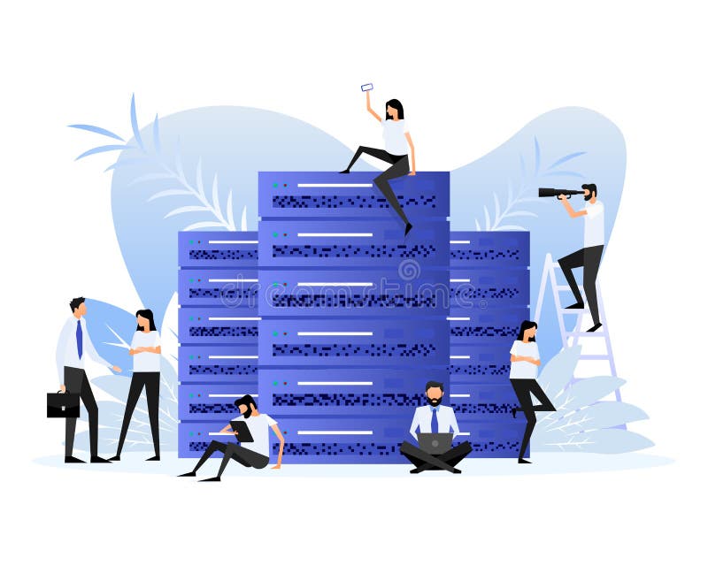 Data Center People. Vector Illustration Digital Design Stock Vector ...