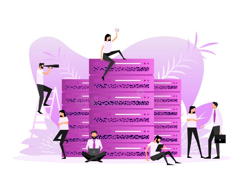Data Center People. Vector Illustration Digital Design Stock Vector ...