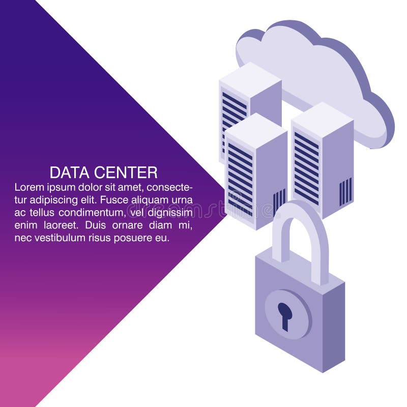 Data Center Poster with Informaton Stock Vector - Illustration of ...