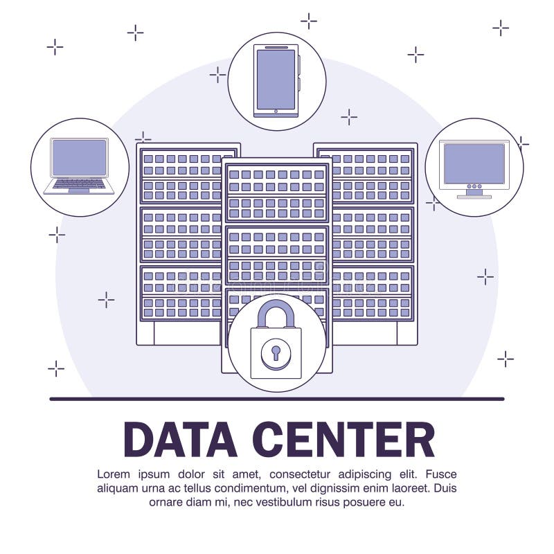 Data Center Poster with Informaton Stock Vector - Illustration of ...