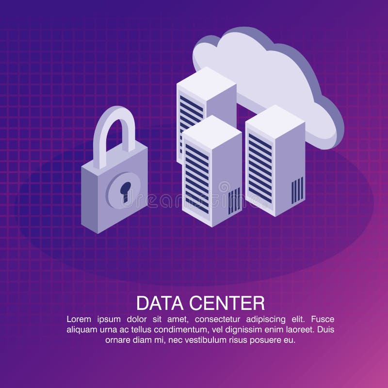 Data Center Poster with Informaton Stock Vector - Illustration of ...