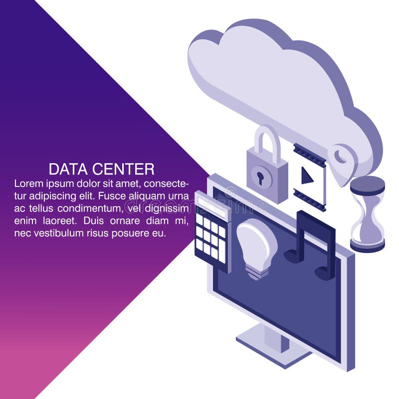 Data Center Poster with Informaton Stock Vector - Illustration of ...