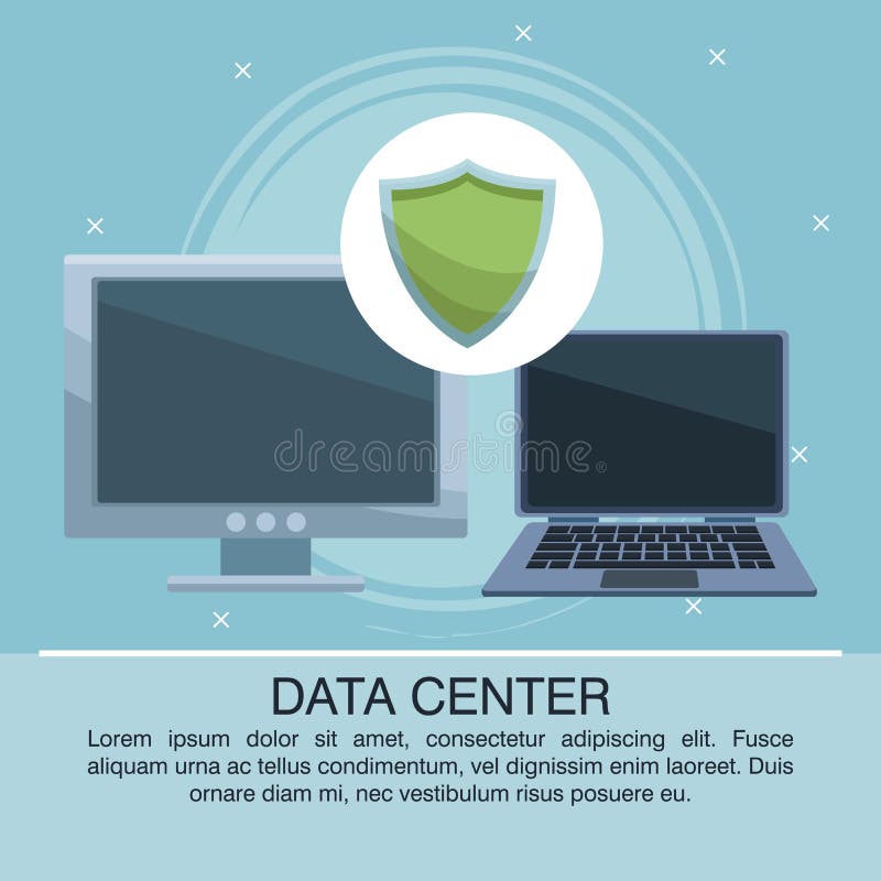 Data Center Poster with Informaton Stock Vector - Illustration of ...