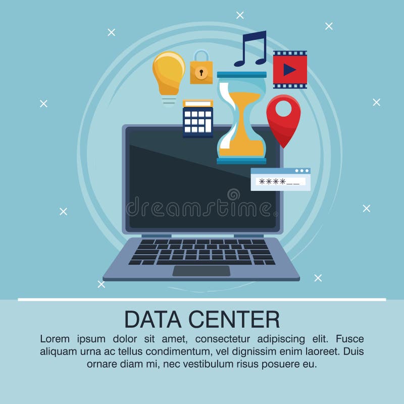 Data Center Poster with Informaton Stock Vector - Illustration of ...