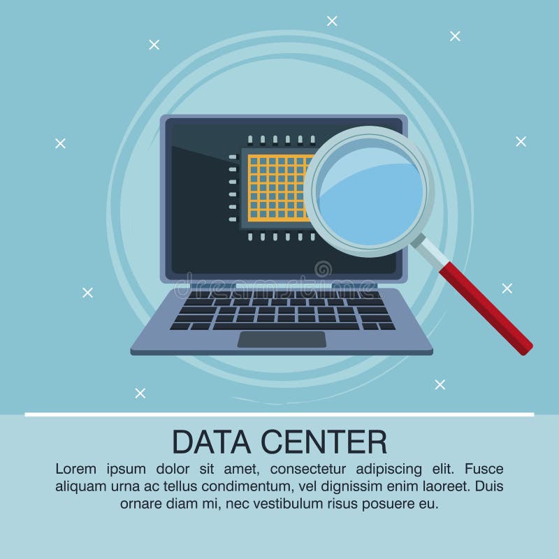 Data Center Poster with Informaton Stock Vector - Illustration of ...