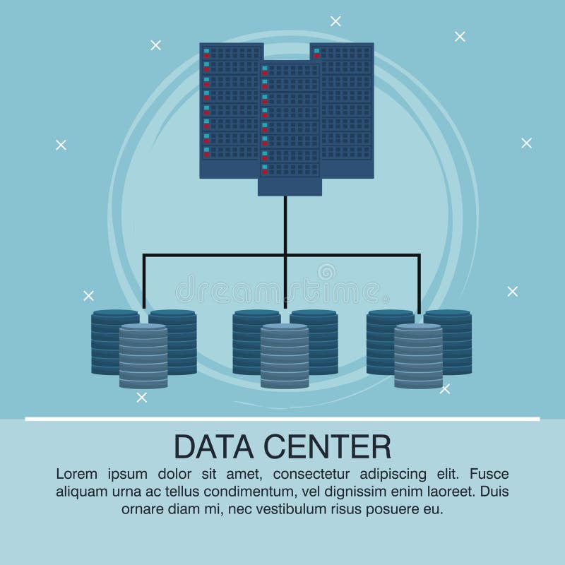 Data Center Poster with Informaton Stock Vector - Illustration of ...