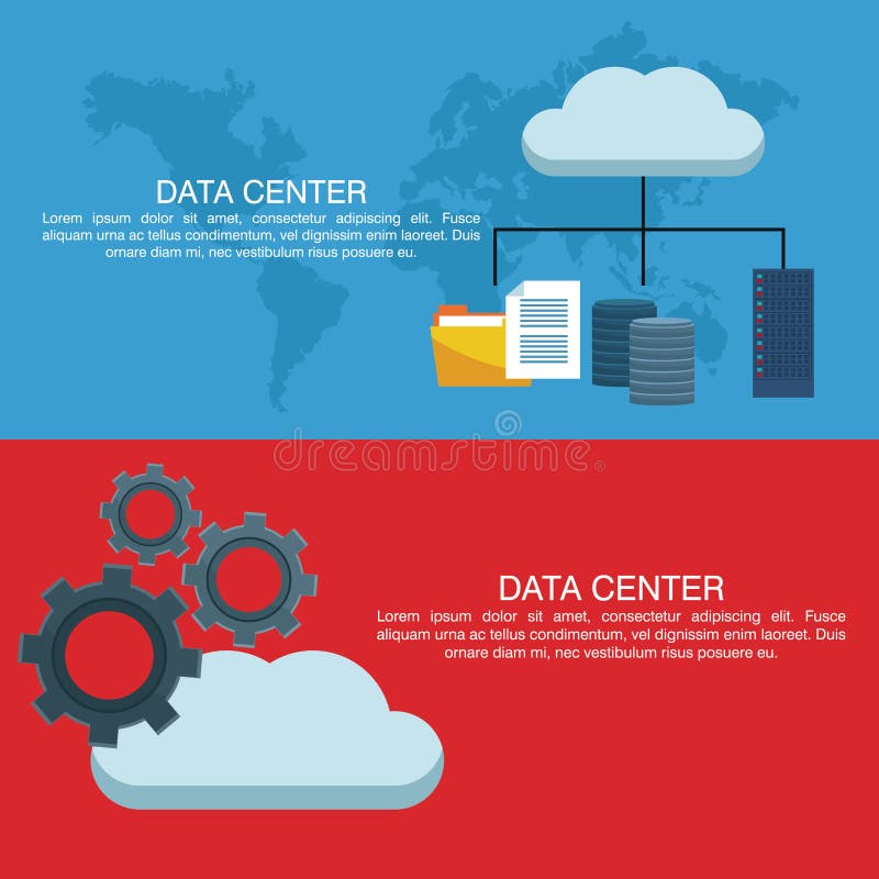 Data Center Poster with Informaton Stock Vector - Illustration of ...
