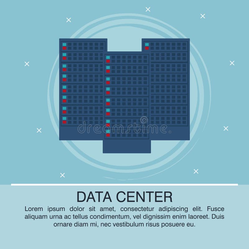 Data Center Poster with Informaton Stock Vector - Illustration of ...