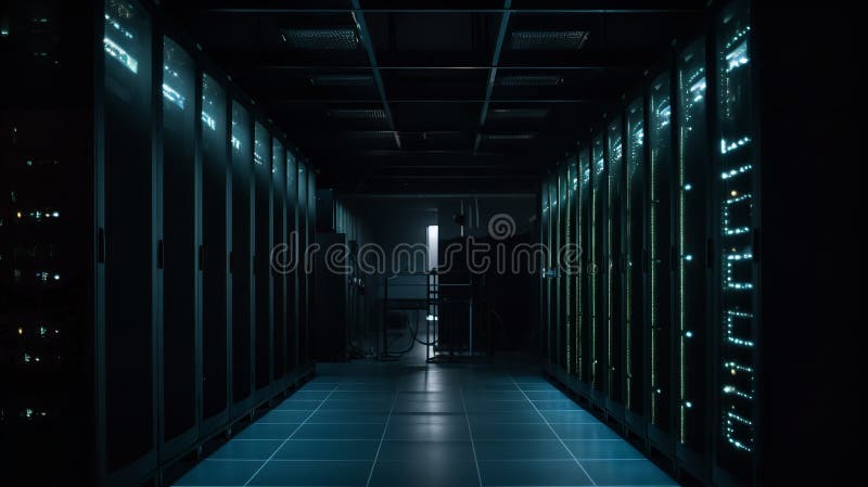 Data Center Powered by Artificial Intelligence Stock Illustration ...