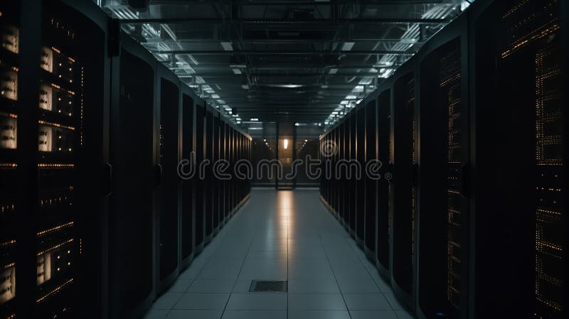 Data Center Powered by Artificial Intelligence Stock Illustration ...
