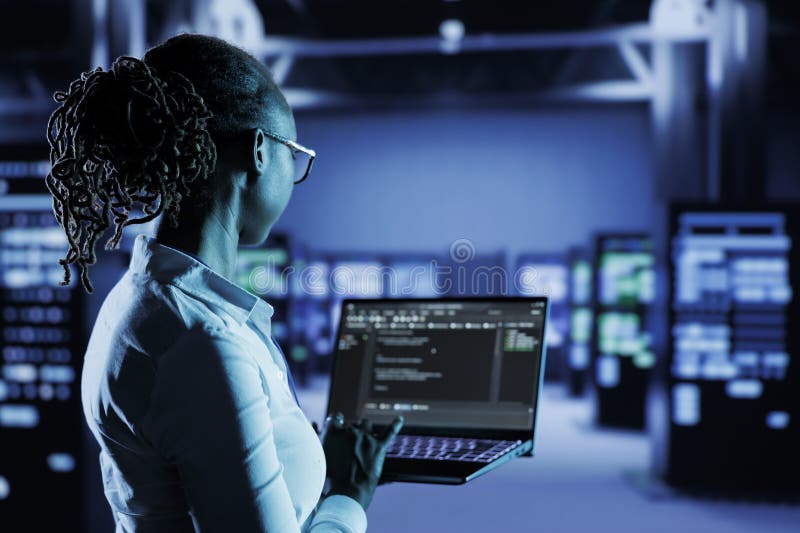 Data Center Programmer Runs Code Stock Image - Image of networking, infrastructure: 309655887