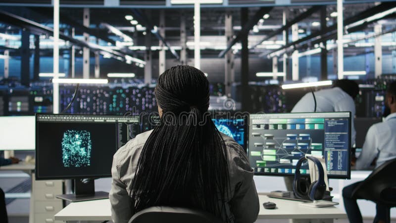 Data Center Computer Scientist At Desk Using Ai Deep Learning 4137