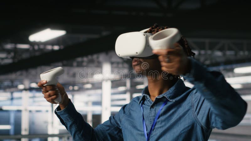 Data Center Programmer Using Virtual Reality Technology Stock Video - Video of augmented ...