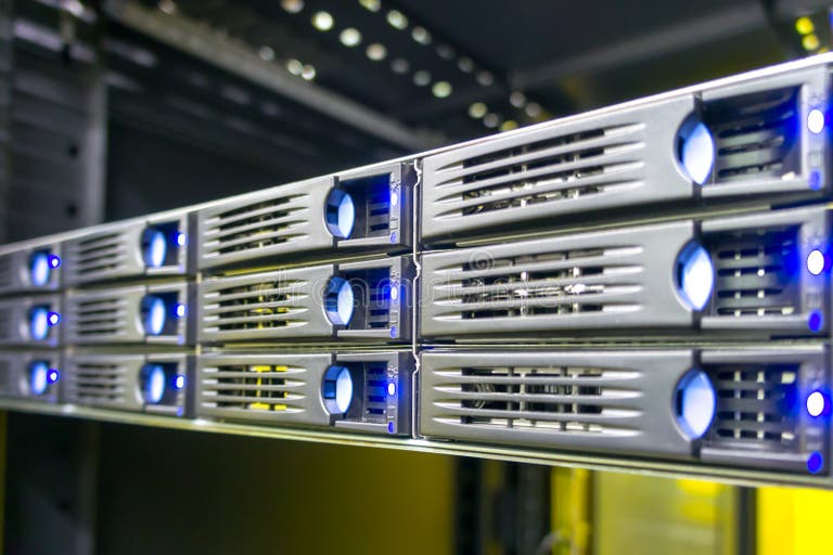 Data Center Rack with Hard Drives Stock Image - Image of enterprise ...