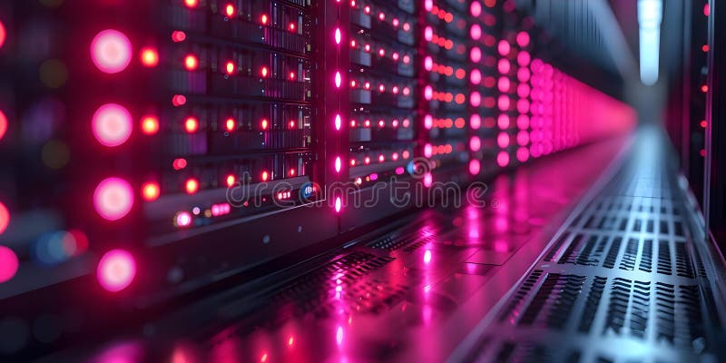 Data Center Rack with High-Performance Servers Operating at Full Load ...